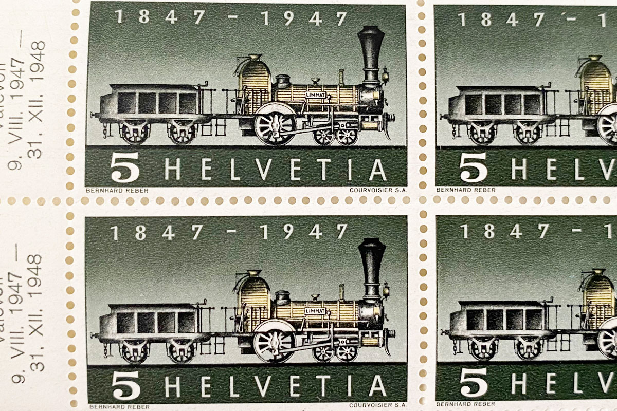 Classic Gallery - Helvetia, 1947, 100 Jahre Eisenbahn